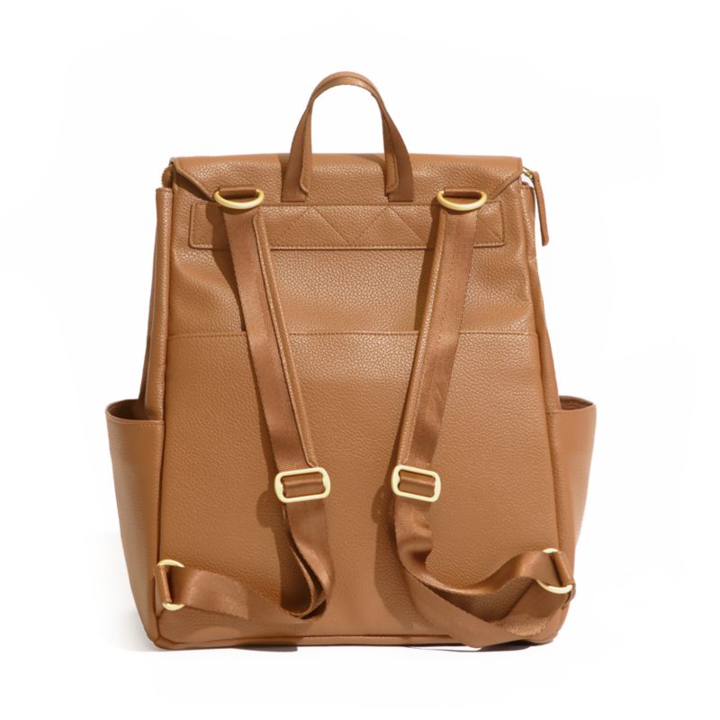 Freshly Picked Butterscotch Brown Vegan Leather Diaper Backpack ...
