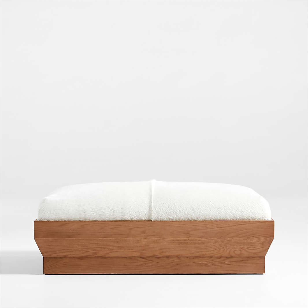 Brown Leather Ottomans | Crate & Barrel