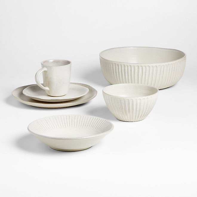 Staccato Wide-Rim Porcelain Dinnerware | Crate & Barrel