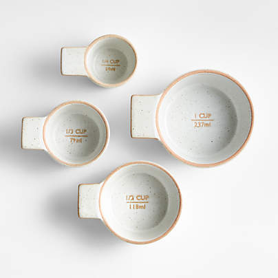 Hanno White Ceramic Measuring Cups + Reviews | Crate & Barrel