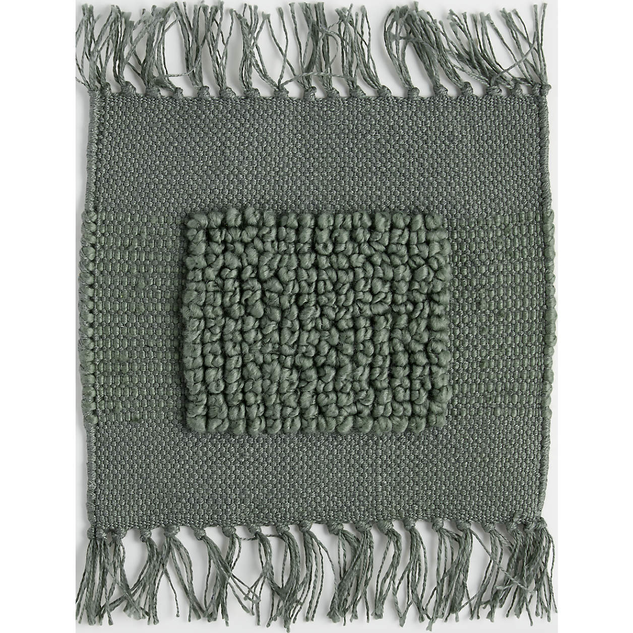 Gali Handwoven Green Textured Kids Performance Rug Swatch | Crate & Kids