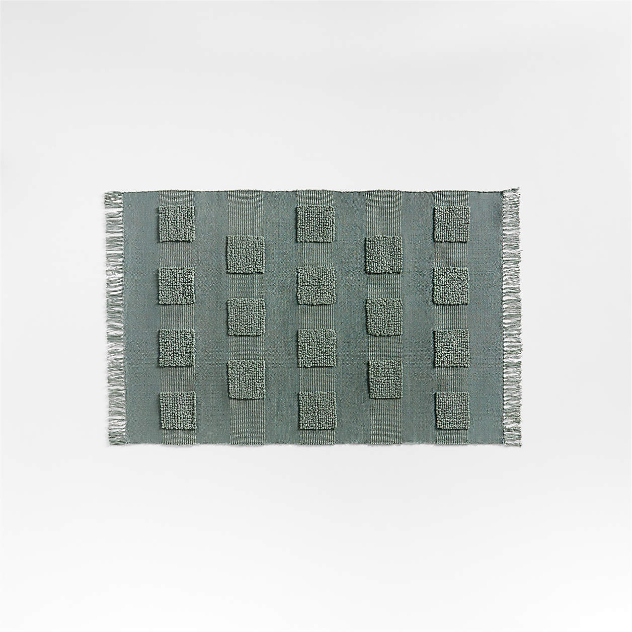 Gali Handwoven Green Textured Kids Performance Rug | Crate & Kids