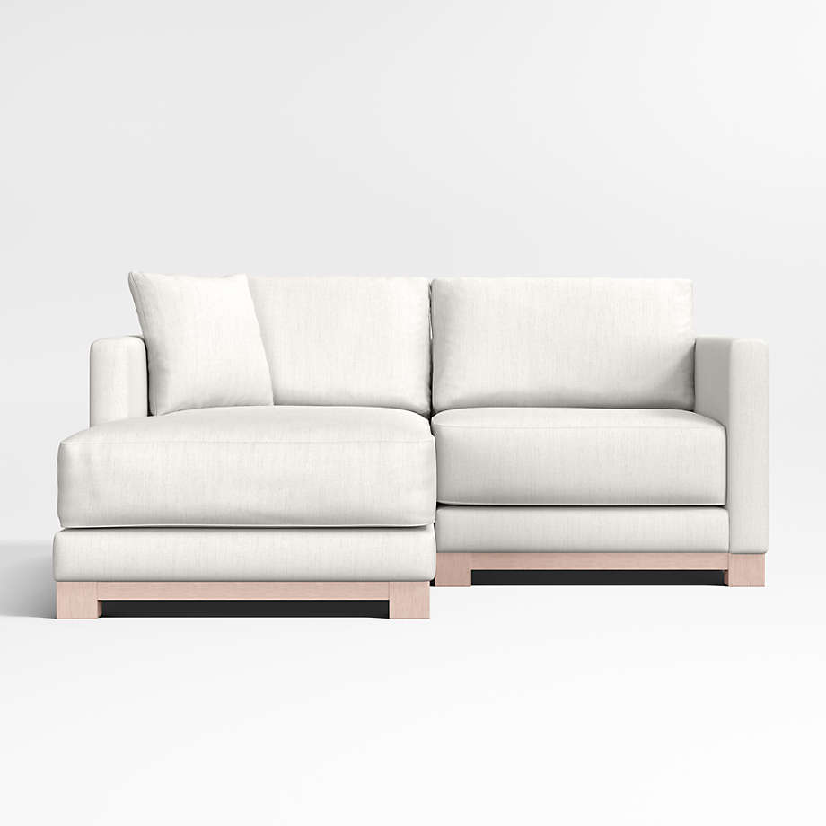 Gather Deep Wood Base 2-Piece Chaise Sectional Sofa + Reviews | Crate ...