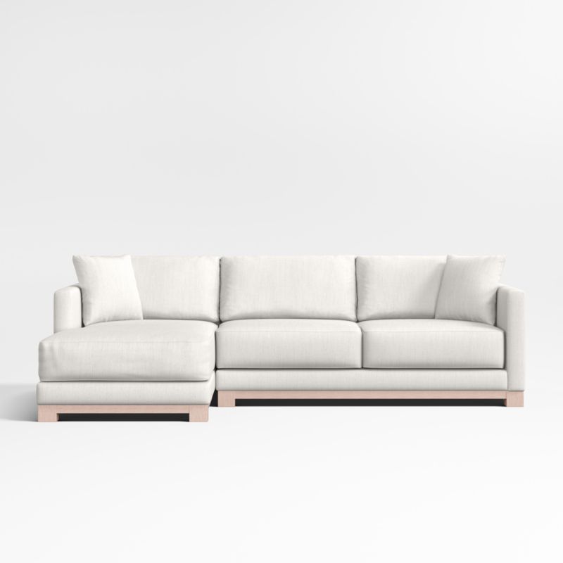 Gather Deep Wood Base 2-Piece Chaise Sectional Sofa + Reviews | Crate ...