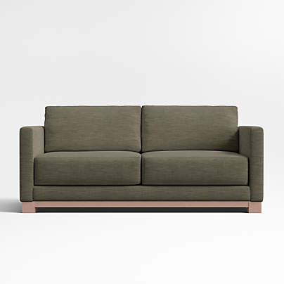Gather Deep Wood Base 2-Piece Chaise Sectional Sofa + Reviews | Crate ...