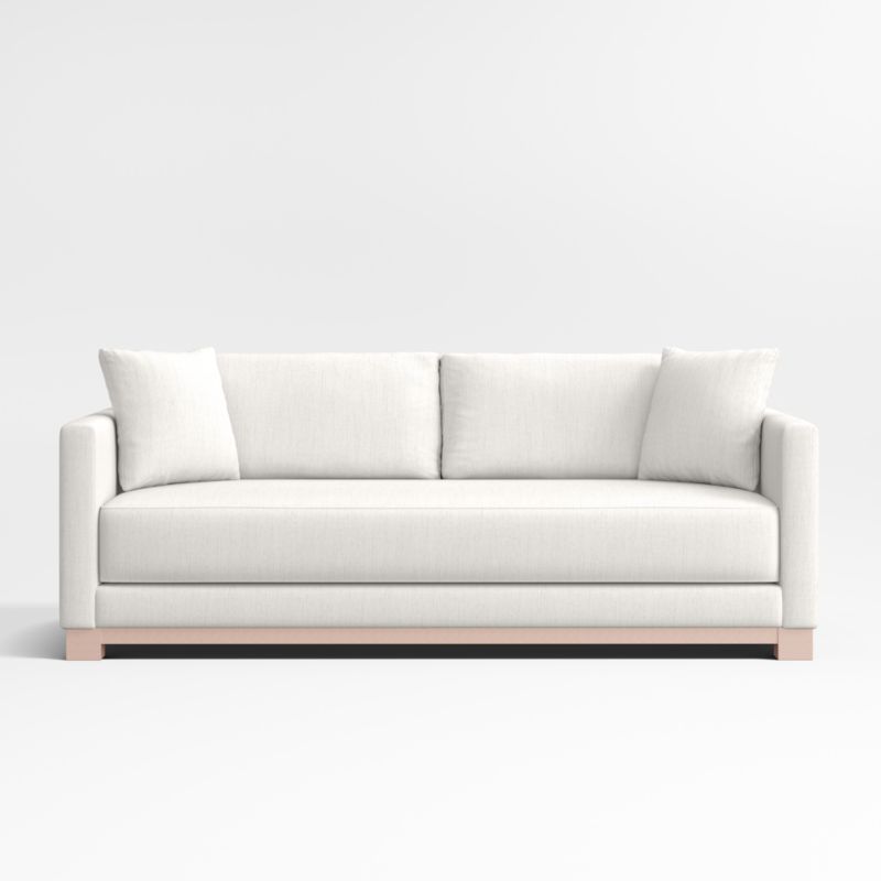 Gather Deep Wood Base Bench Sofa + Reviews | Crate & Barrel