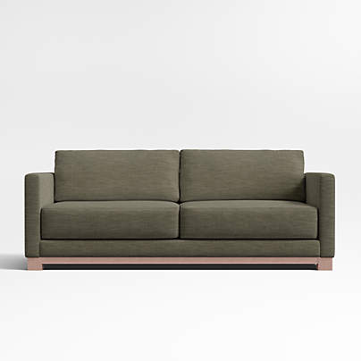 Gather Deep Wood Base 2-Piece Chaise Sectional Sofa + Reviews | Crate ...