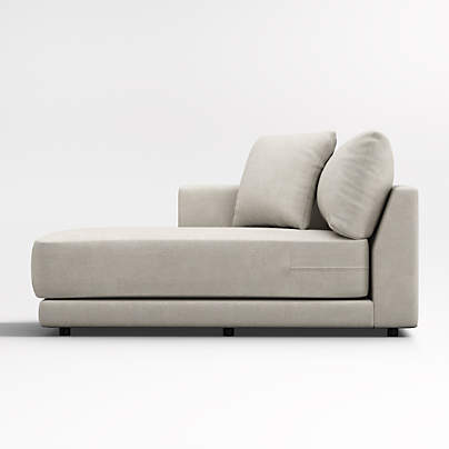 Timson Green Left Roll-Arm Chaise Lounge | Crate & Barrel