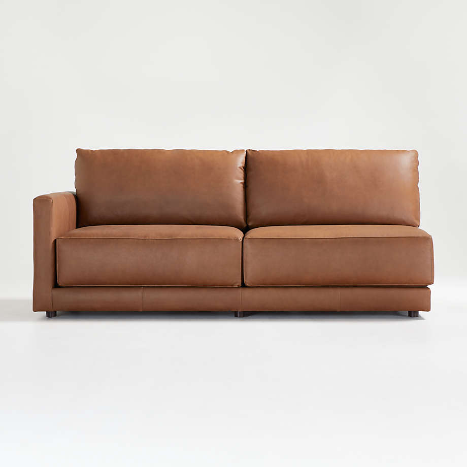 Gather Leather Left-Arm Sofa + Reviews | Crate & Barrel
