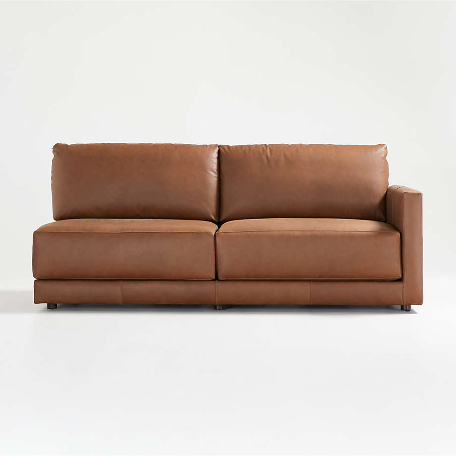 Gather Leather Right-Arm Sofa + Reviews | Crate & Barrel