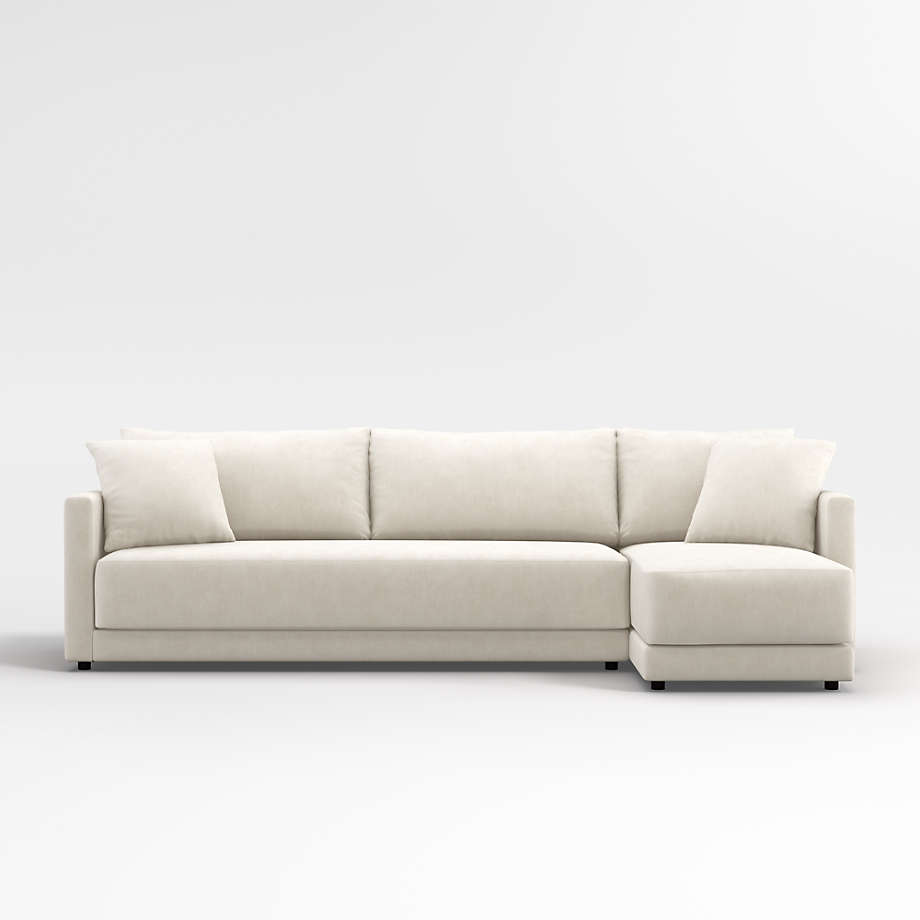 Gather 2-Piece Chaise Apartment Bench Sectional Sofa | Crate & Barrel