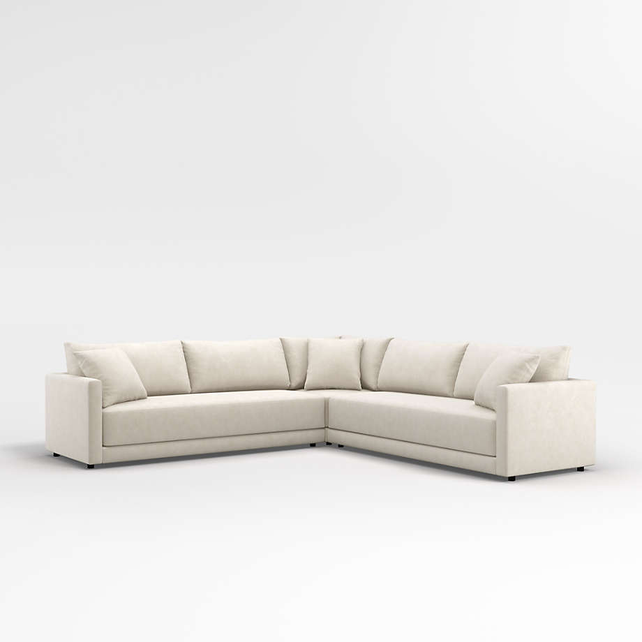 Gather 3-Piece L-Shaped Bench Sectional Sofa + Reviews | Crate & Barrel