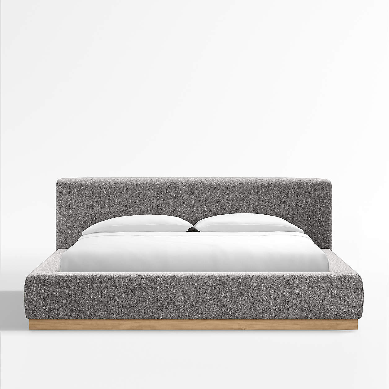 Gather Dove Upholstered King Bed + Reviews | Crate & Barrel