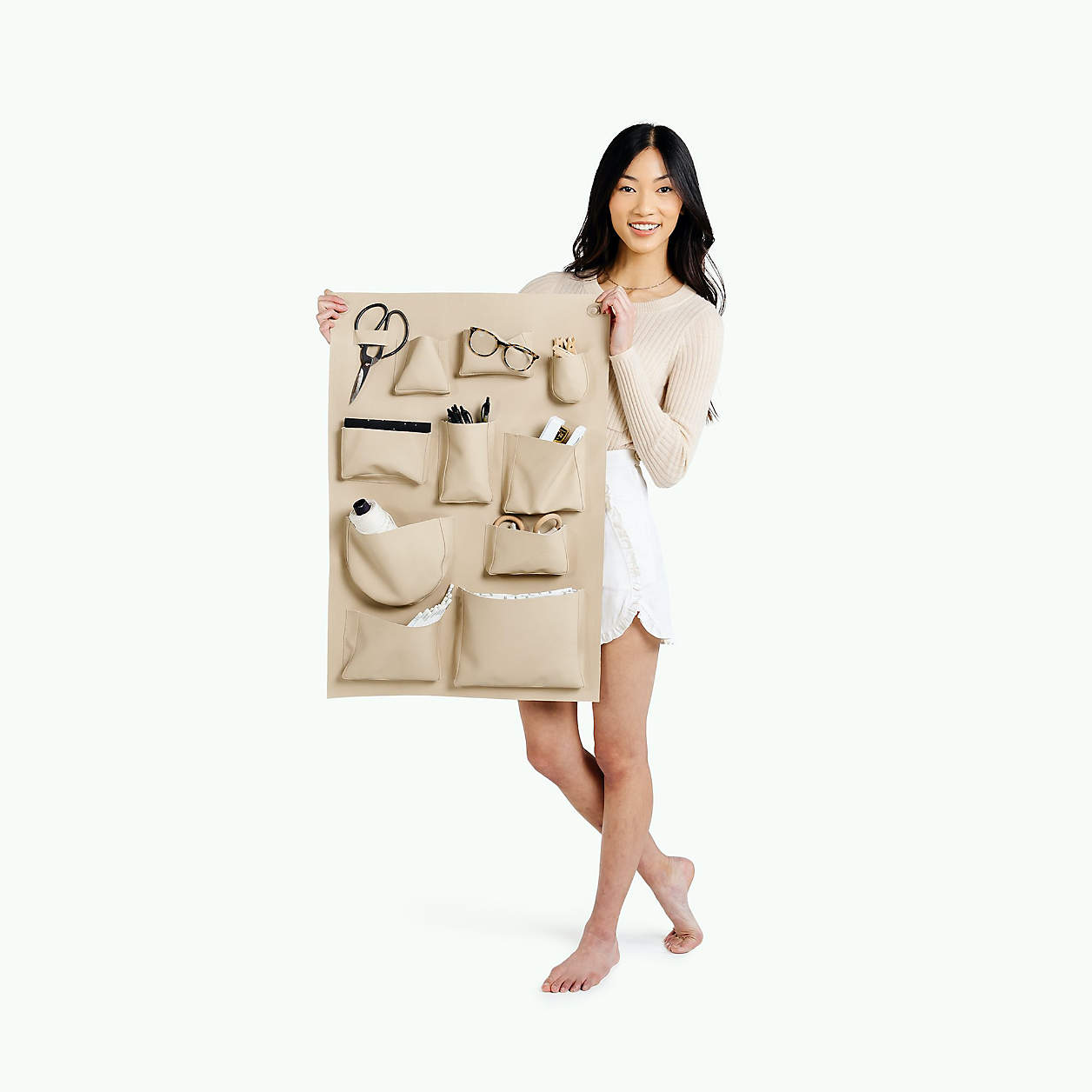 Gathre Wall Tidy Millet Light Brown Hanging Storage Organizer | Crate ...