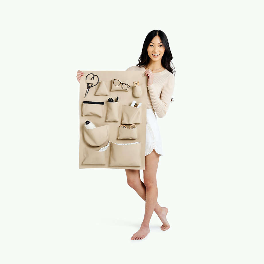 Gathre Wall Tidy Millet Light Brown Hanging Storage Organizer | Crate ...