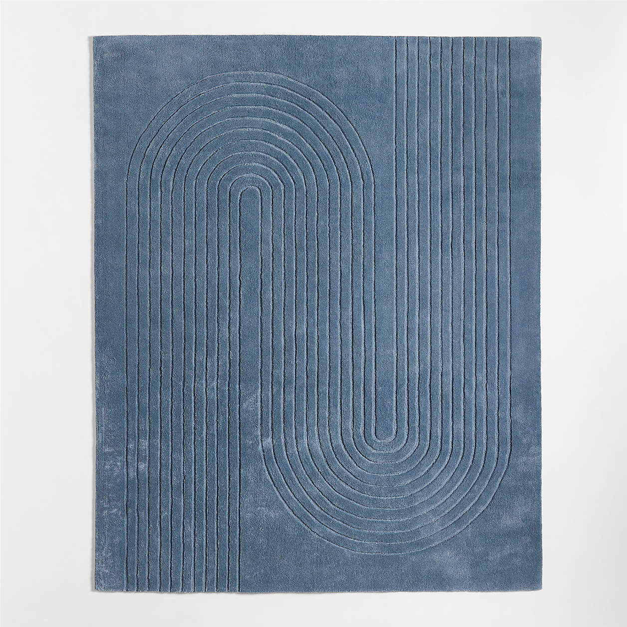 Geo Carved Slate Blue Kids Performance Area Rug 6x9 | Crate & Kids