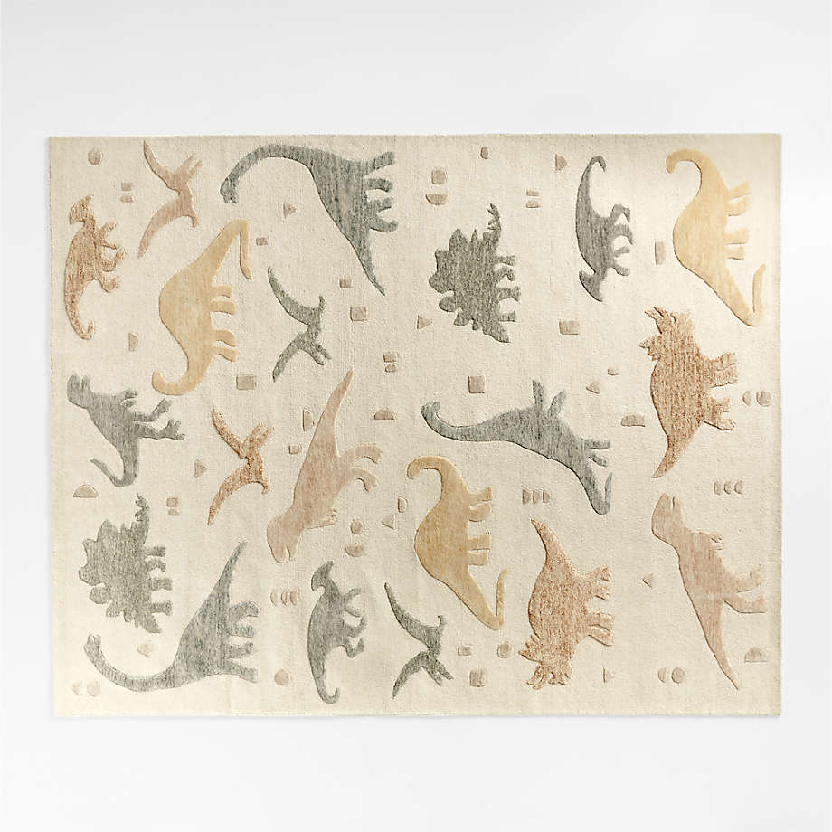 Geo-Dino Kids Hand-Tufted Wool Dinosaur Rug 8x10 | Crate & Kids
