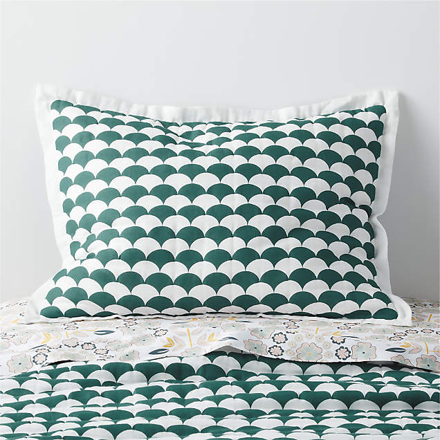 Geo-Fan Modern Organic Twin Yellow and White Scallop Kids Quilt | Crate ...