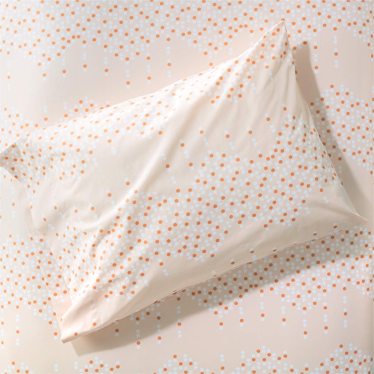 Pink Geo Pattern Organic Pillowcase + Reviews | Crate and Barrel