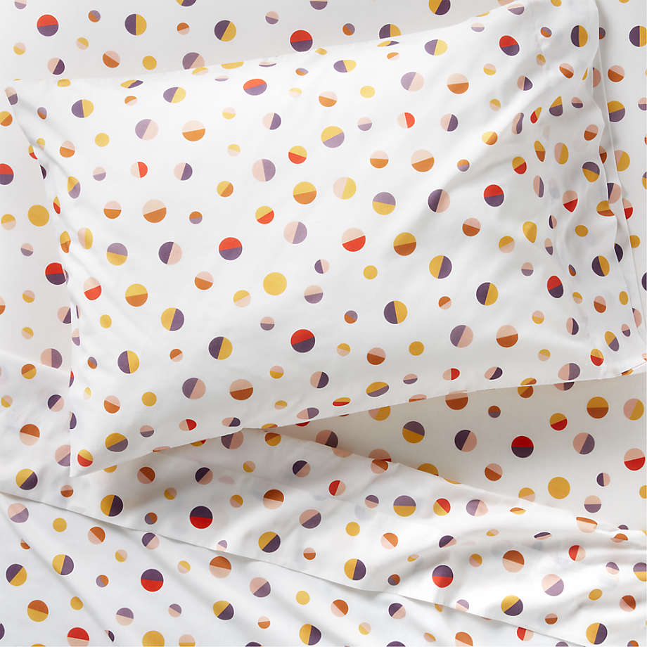 Geo-Pop Modern Organic Twin Colorful Pink Polka Dot Kids Sheet Set ...