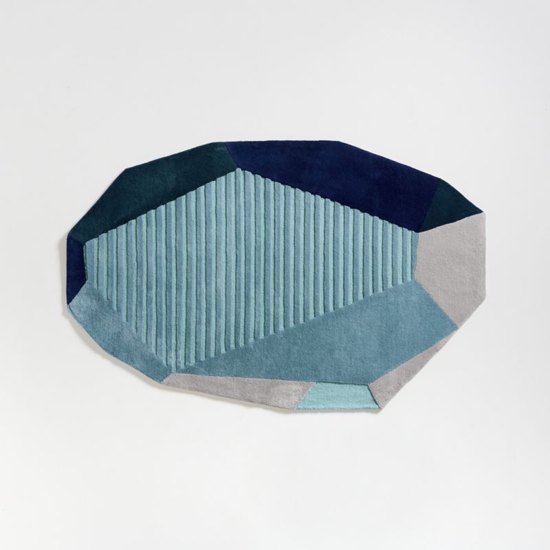 Blue Colorblock Geometric Kids Rug 4x6 + Reviews | Crate & Kids