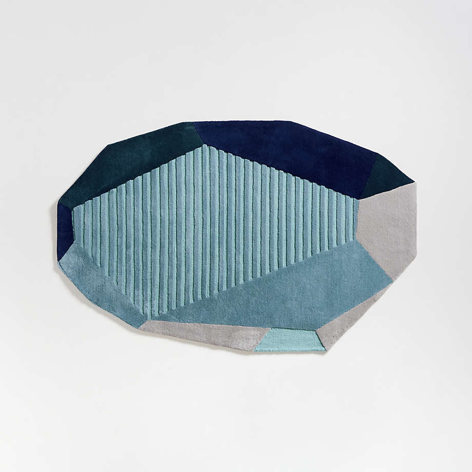 Blue Colorblock Geometric Kids Rug 4x6 + Reviews | Crate & Kids