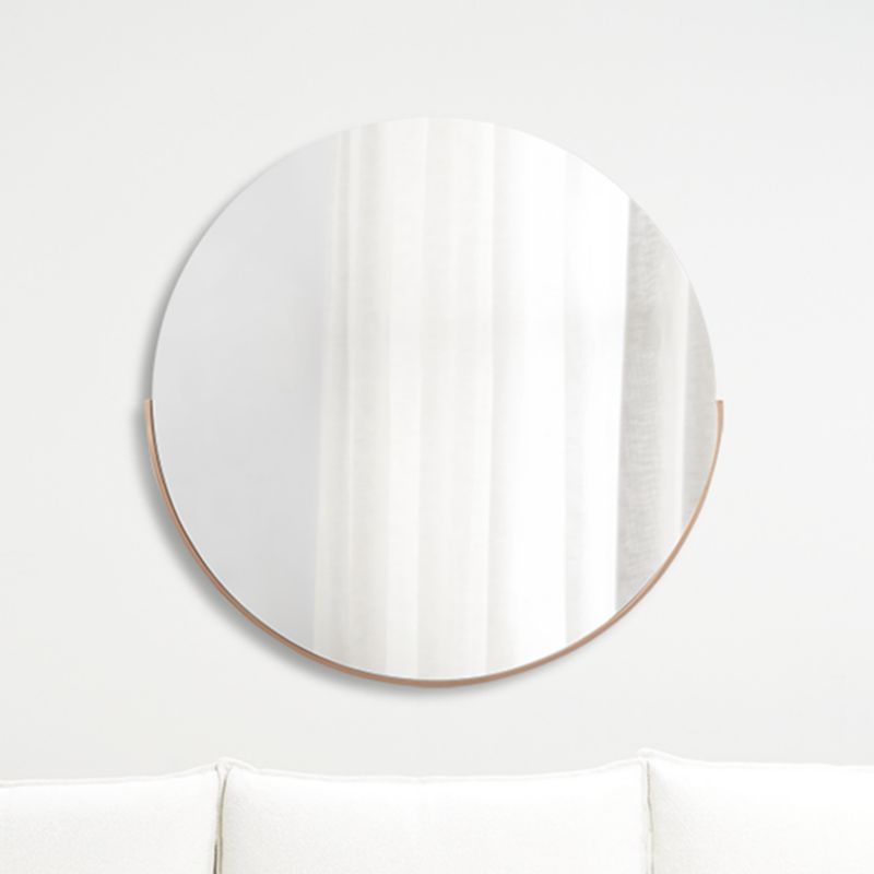 Gerald Large Round Rose Gold Wall Mirror | Crate & Barrel