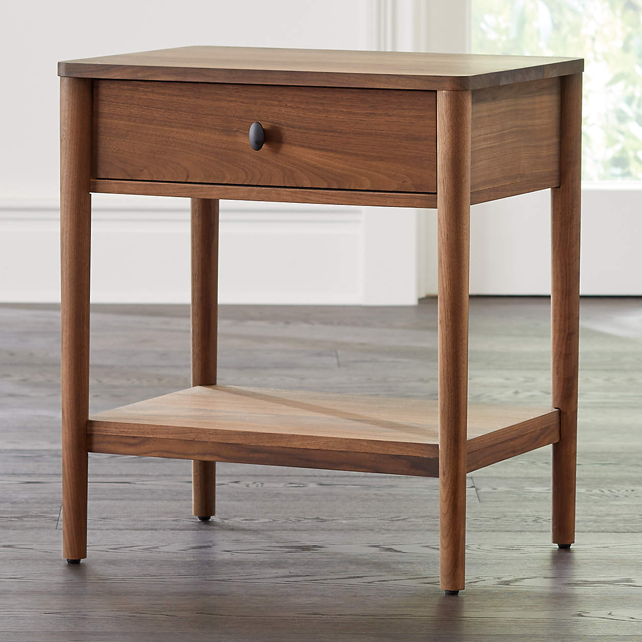 Gia Walnut Nightstand + Reviews | Crate & Barrel