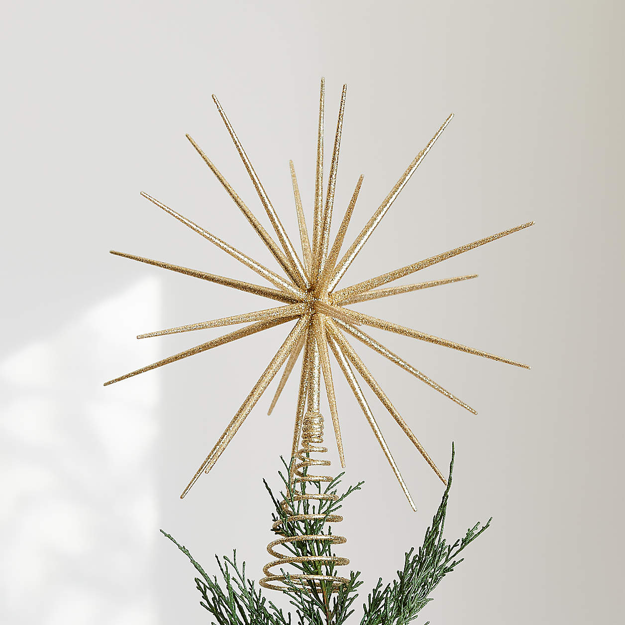 Glitter Gold 3D Star Christmas Tree Topper + Reviews | Crate & Barrel