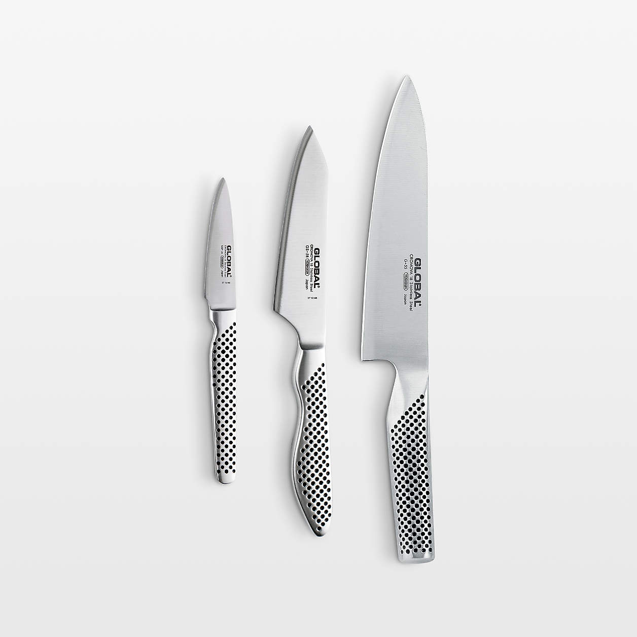 Global Classic 3-Piece Chef's Knife, Utility Knife, Paring Knife Set ...