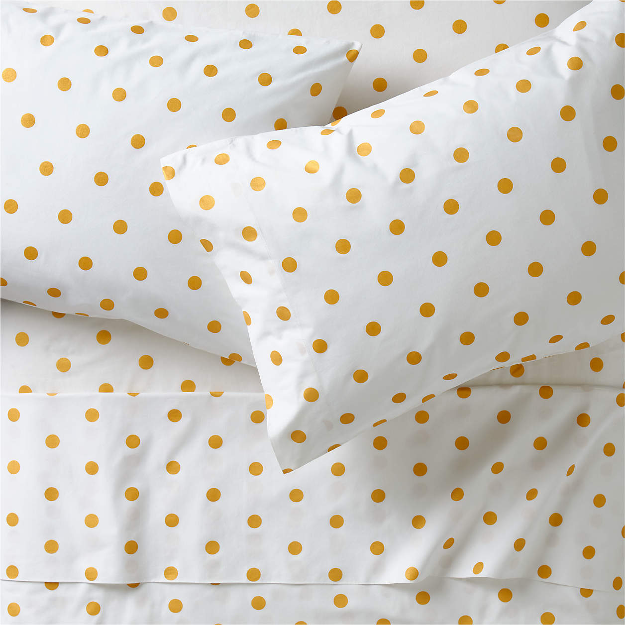 Organic Gold Polka Dot Sheets Kids Queen + Reviews | Crate & Kids