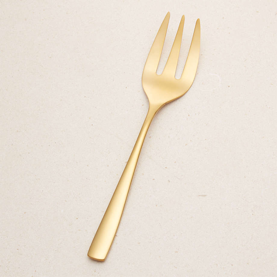 Gold Serving Fork + Reviews | Crate & Barrel
