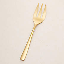 Holiday Gold Serving Fork + Reviews | Crate & Barrel
