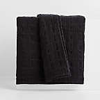 Grace Ink Black Organic Linen Blend 70"x55" Throw Blanket + Reviews ...