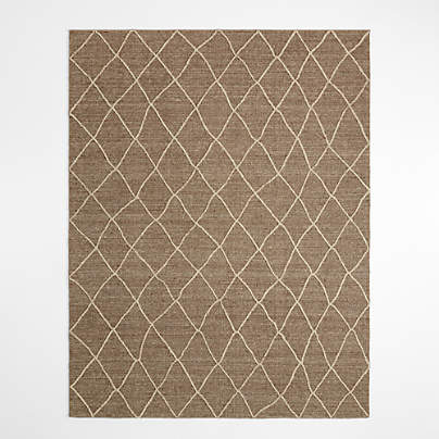 Zermatt Wool Handwoven Brown Area Rug 6'x9' | Crate & Barrel