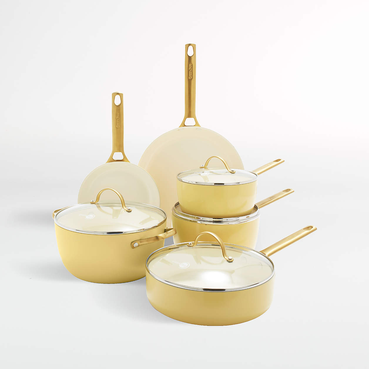 GreenPan Reserve Sunrise Yellow 10-Piece Non-Stick Ceramic Cookware Set ...