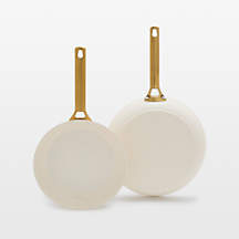 GreenPan Reserve Cream Frying Pans, Set of 2 + Reviews | Crate & Barrel