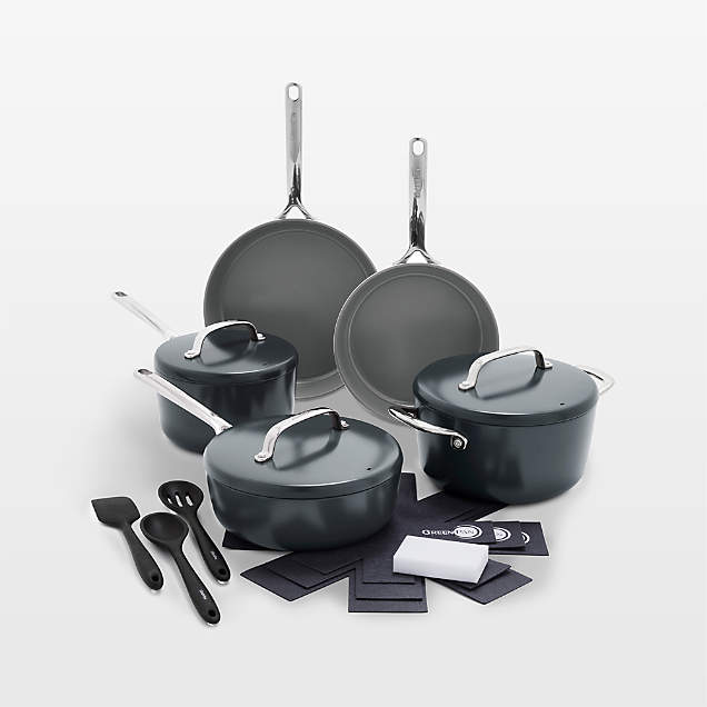 GreenPan GP5 15-Piece Non-Stick Ceramic Cookware Set + Reviews | Crate ...