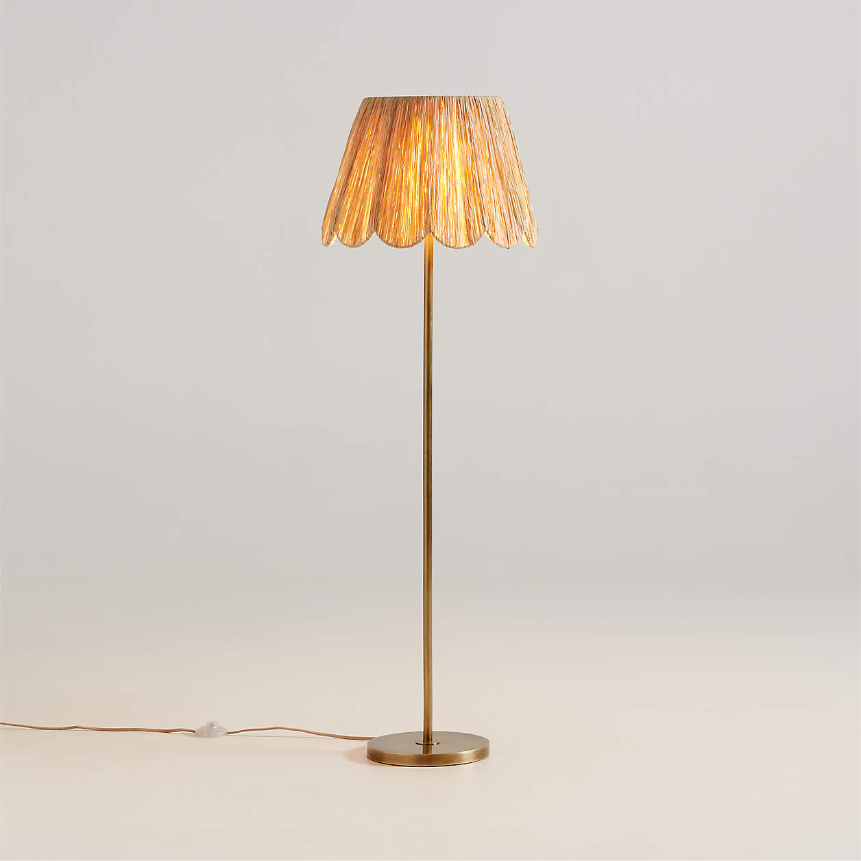 Greta Scalloped Raffia Floor Lamp + Reviews | Crate & Kids Canada