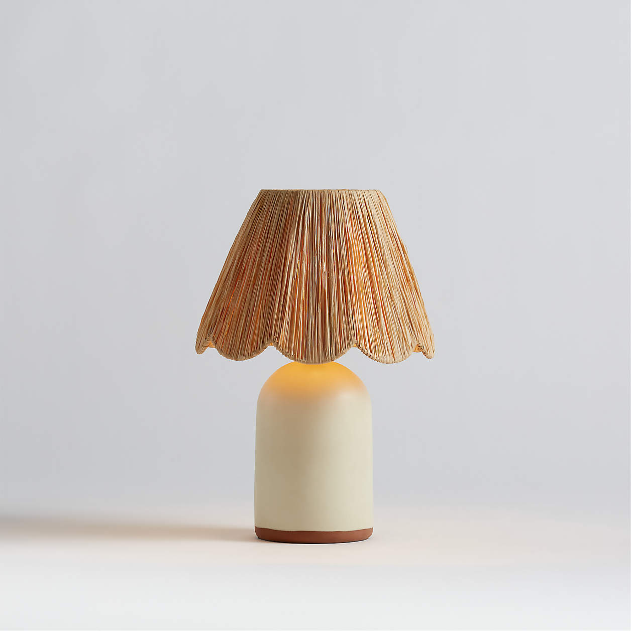Greta Scalloped Raffia Table Lamp + Reviews | Crate & Kids