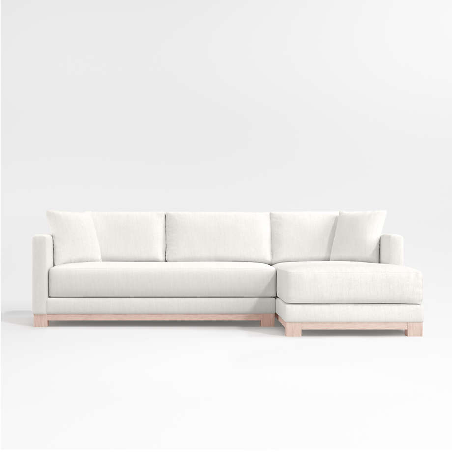 Gather Wood Base 2-Piece Sectional Sofa + Reviews | Crate & Barrel