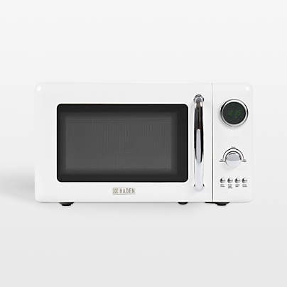 HADEN White Compact Microwave | Crate & Barrel