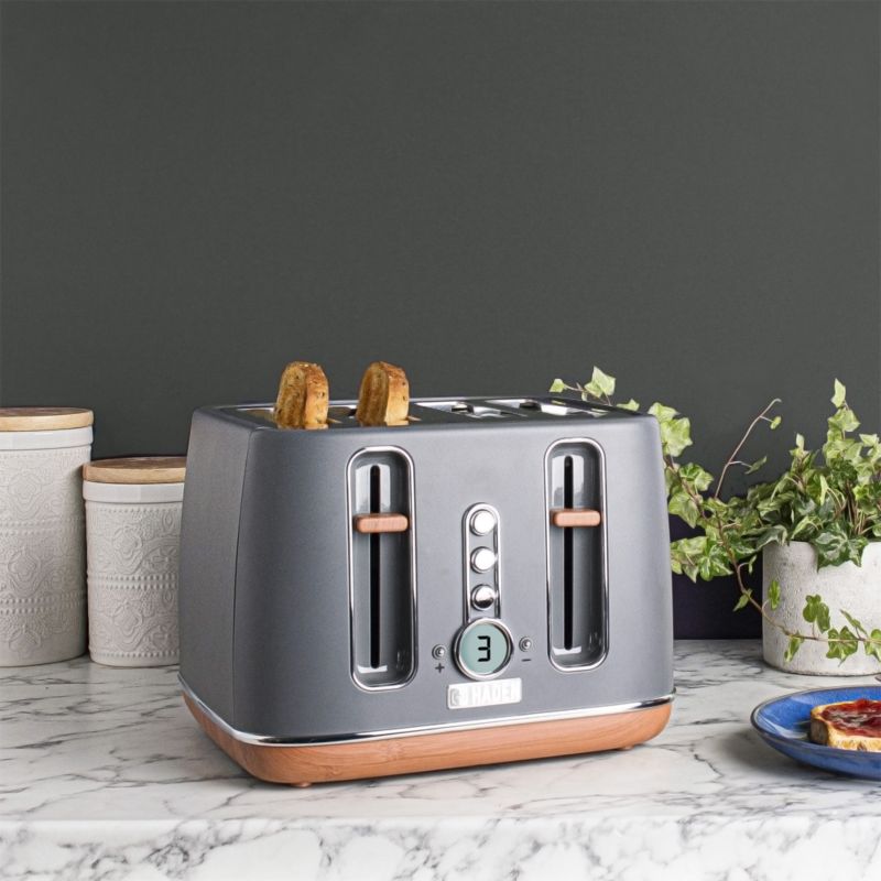 HADEN Dorchester Pebble Grey 2-Slice Toaster + Reviews | Crate & Barrel