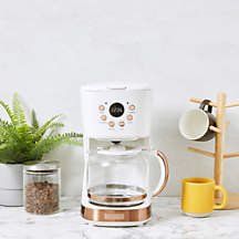 HADEN Heritage Ivory and Copper 12-Cup Programmable Coffee Maker ...