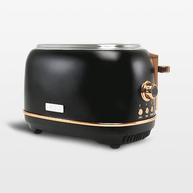 HADEN Heritage Black and Copper 4-Slice Toaster + Reviews | Crate & Barrel