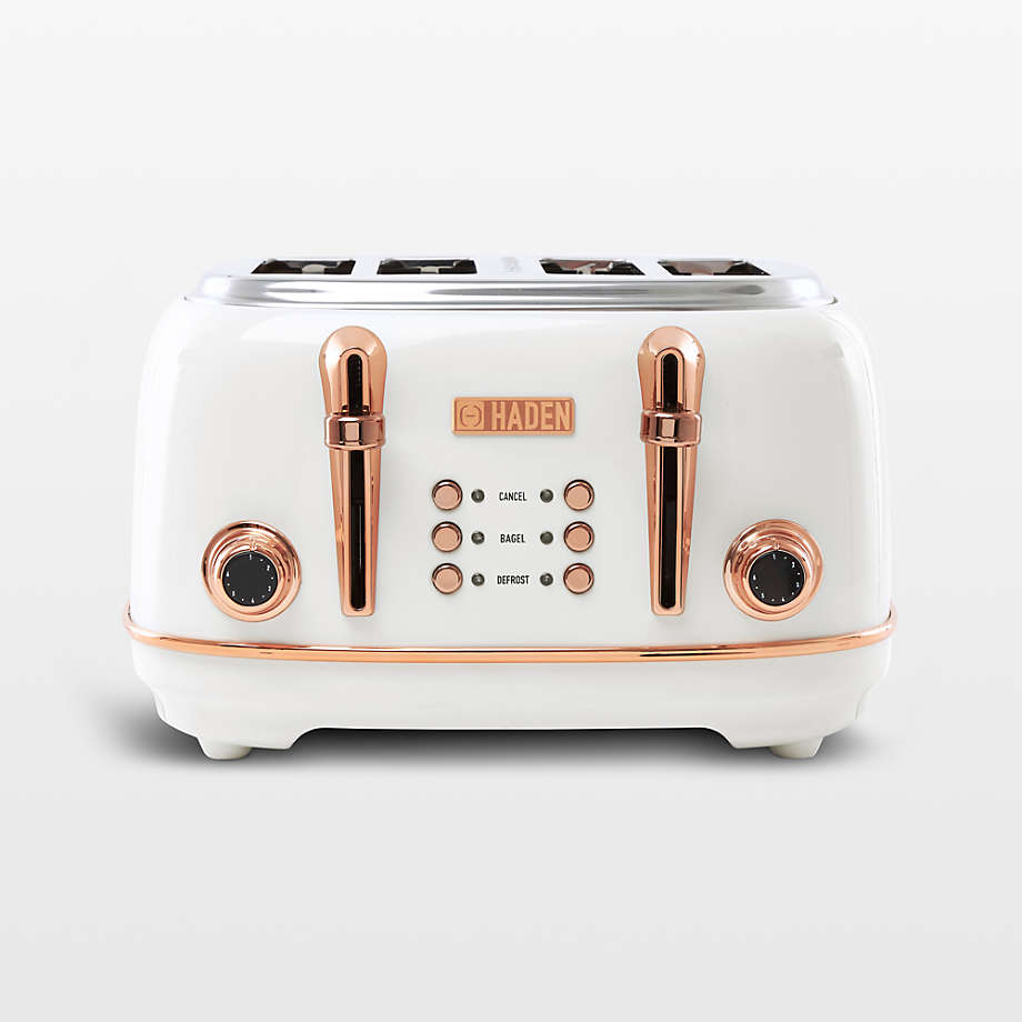 HADEN Heritage Ivory and Copper 4-Slice Toaster + Reviews | Crate & Barrel