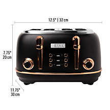 HADEN Heritage Black and Copper 4-Slice Toaster + Reviews | Crate & Barrel