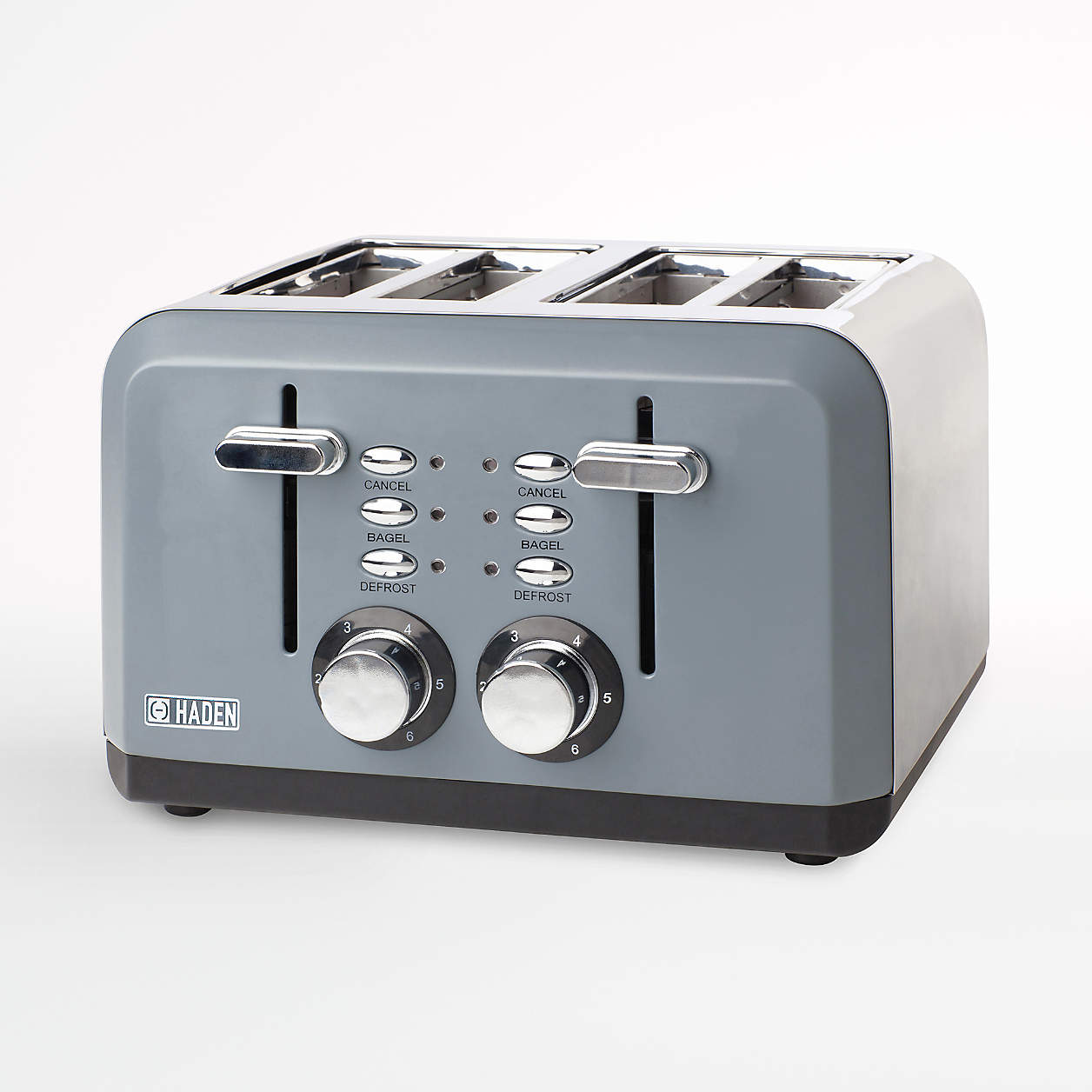 HADEN Slate Grey Perth 4-Slice Toaster | Crate & Barrel
