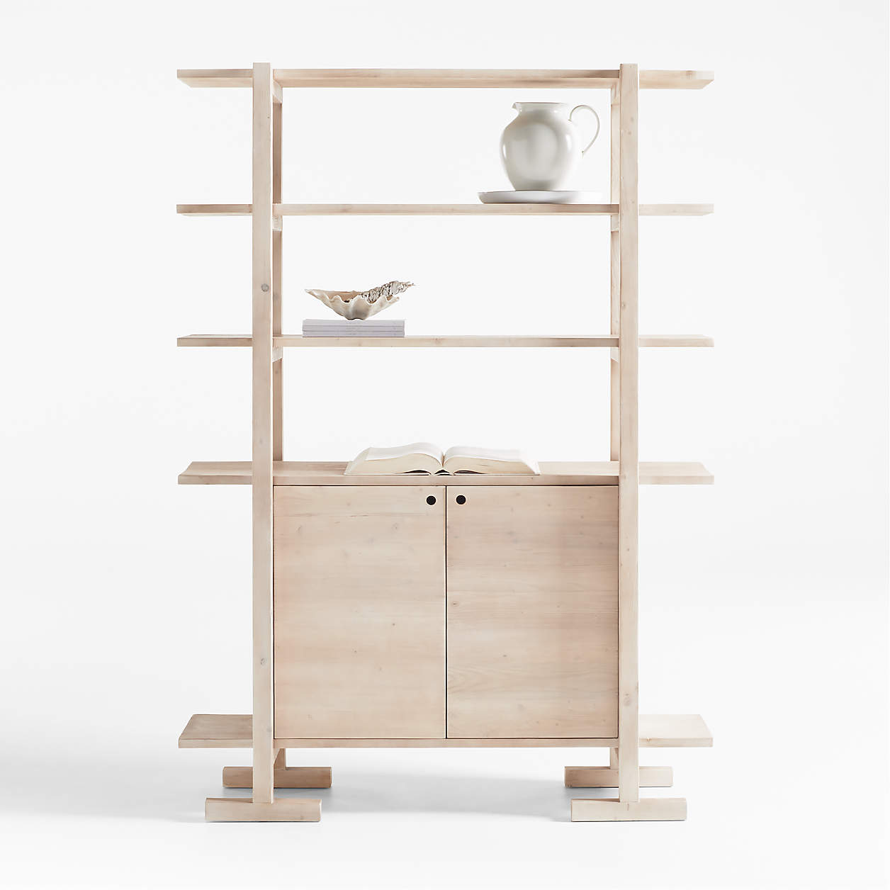 Haldeman Pine Wood Bookcase with Cabinet by Leanne Ford + Reviews ...
