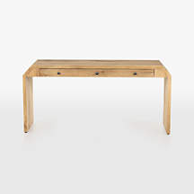 Halston Natural Oak Wood Desk with Drawers | Crate & Barrel